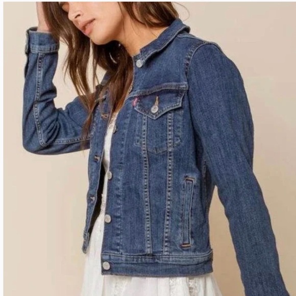 Levi's | Jackets & Coats | Levis Star Studded Denim Trucker Jacket ...